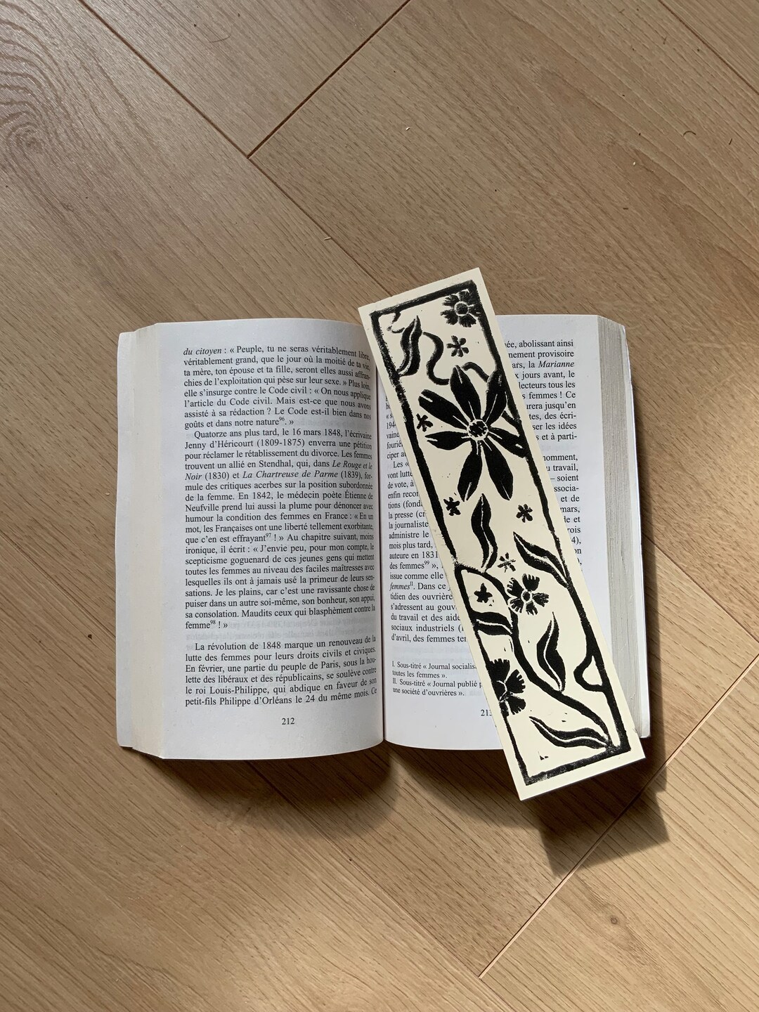 Linocut Bookmark - Etsy