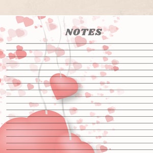 Printable Valentine's Day Letter Writing Paper Digital Download Lined ...