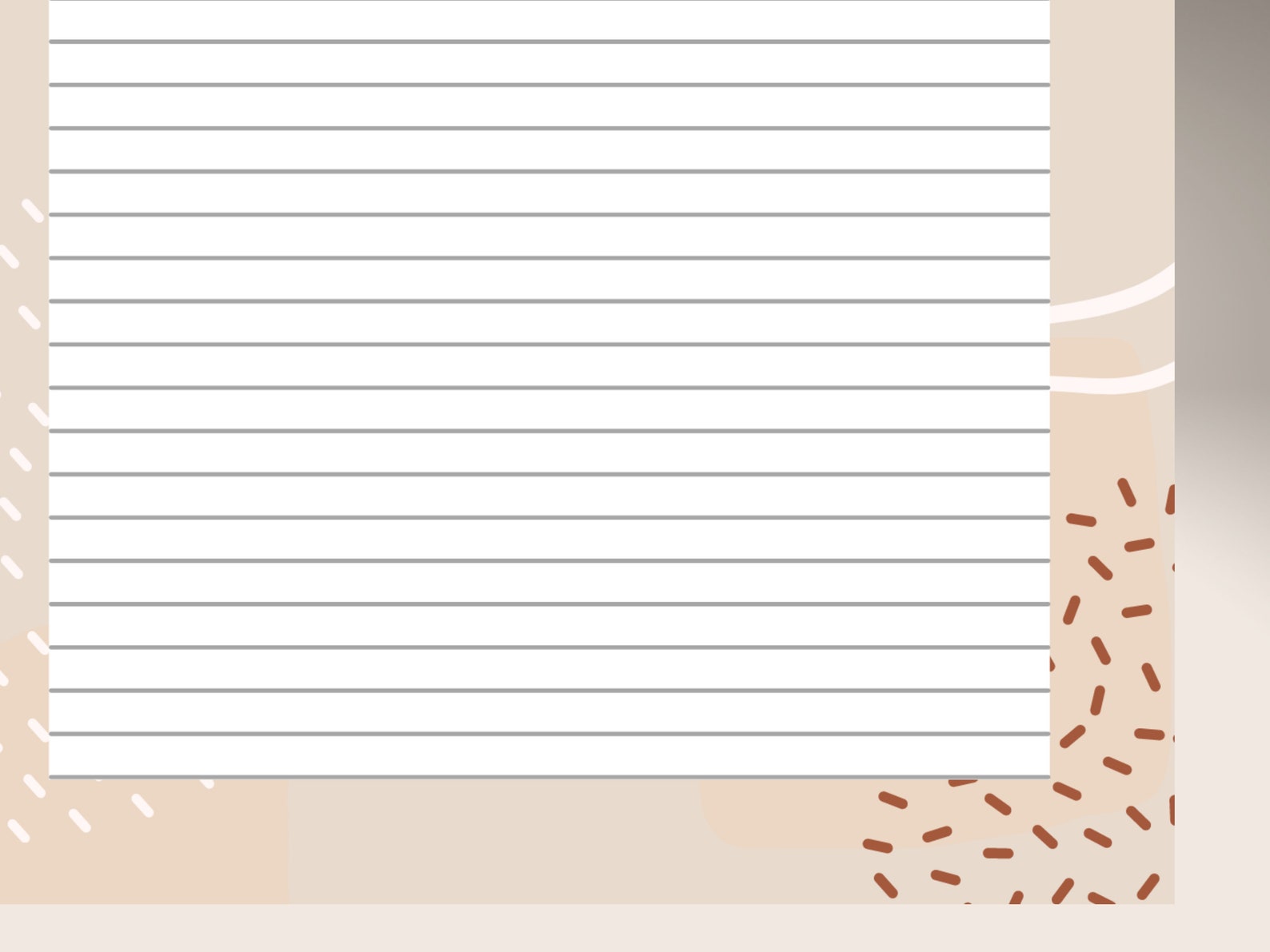 Printable Organic Neutral Letter Writing Paper Digital Download Lined ...