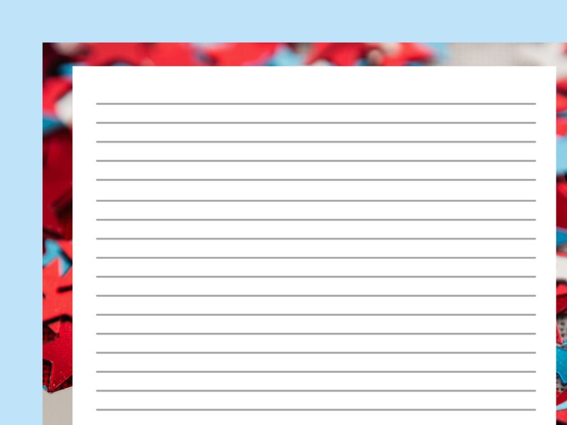 Printable 4th of July Letter Writing Paper | Digital Download | Lined ...