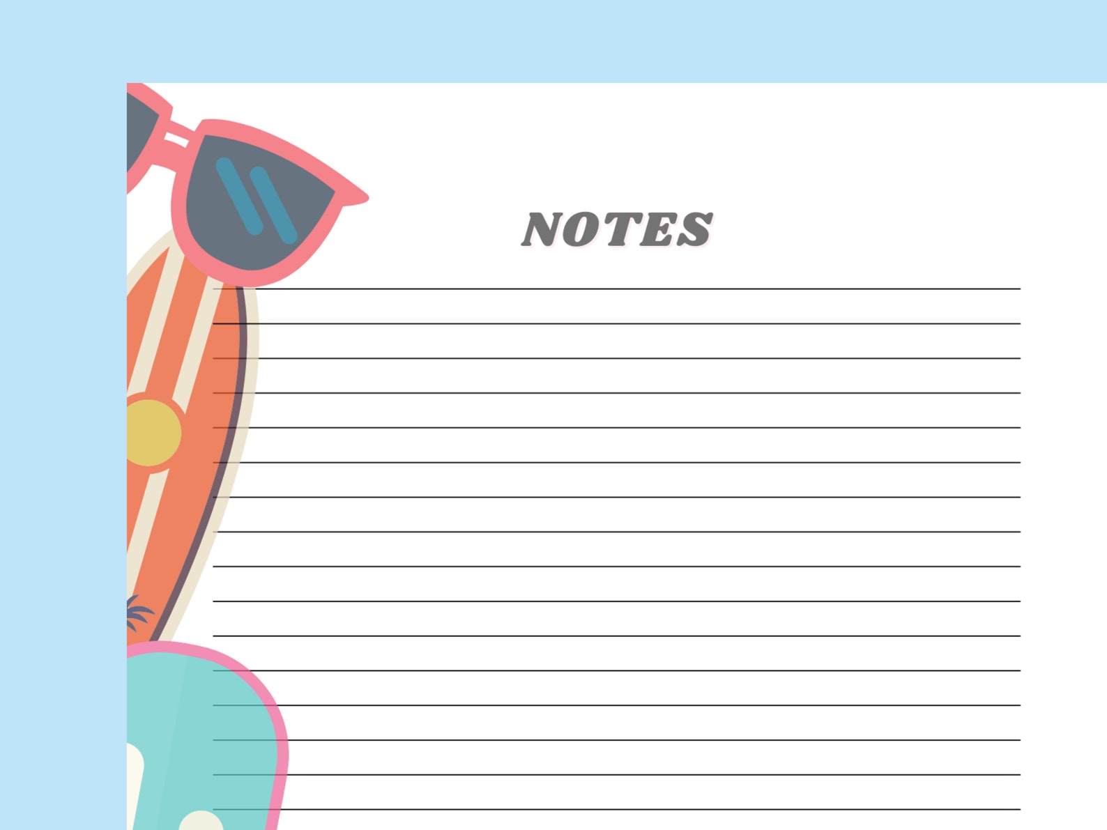 Printable Summer Letter Writing Paper Digital Download - Etsy