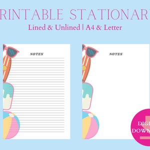Printable Summer Letter Writing Paper Digital Download - Etsy
