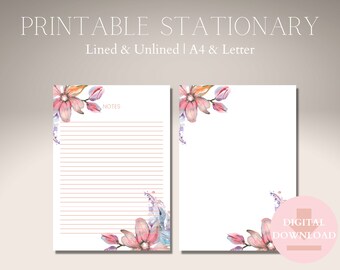 Printable Valentine's Day Letter Writing Paper Digital Download Lined ...