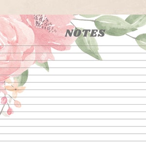 Printable Pink Floral Letter Writing Paper | Digital Download | Lined ...