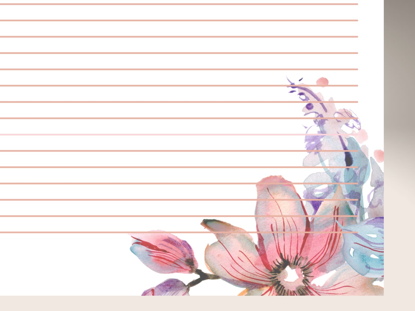 Printable Floral Letter Writing Paper Digital Download - Etsy