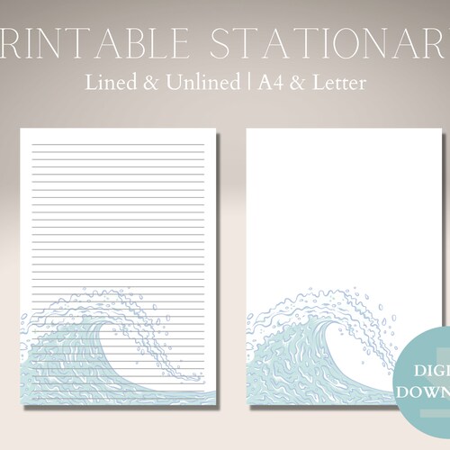 Printable Ocean Letter Writing Paper Digital Download - Etsy