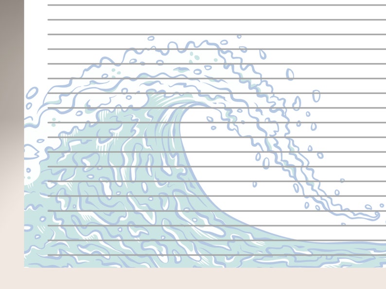 Printable Ocean Letter Writing Paper | Digital Download | Lined ...