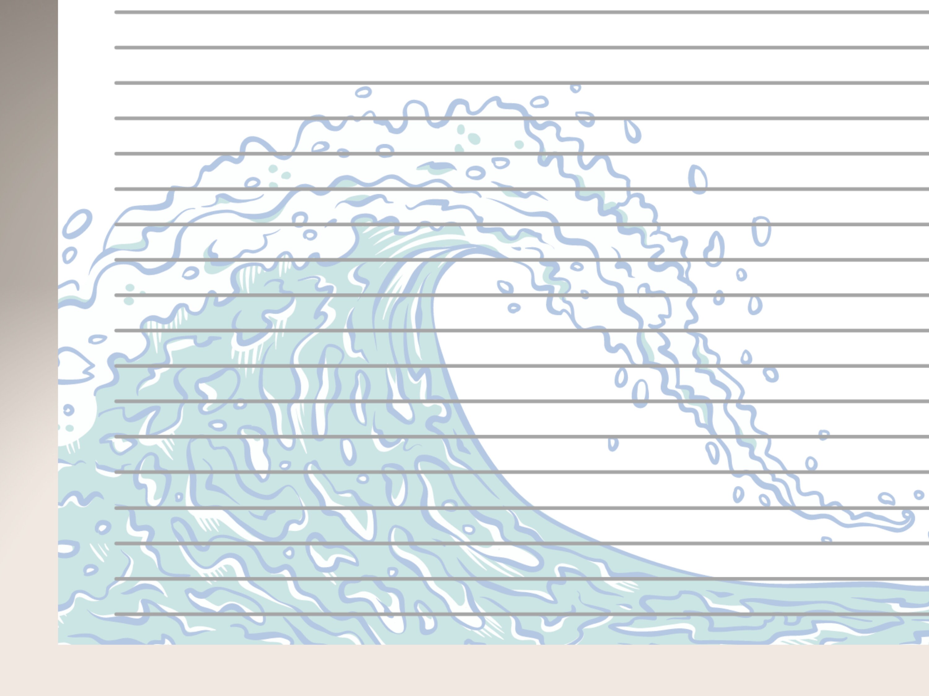 Printable Ocean Letter Writing Paper | Digital Download | Lined ...