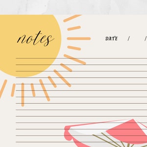 Printable Summer Letter Writing Paper Digital Download Lined & Unlined ...