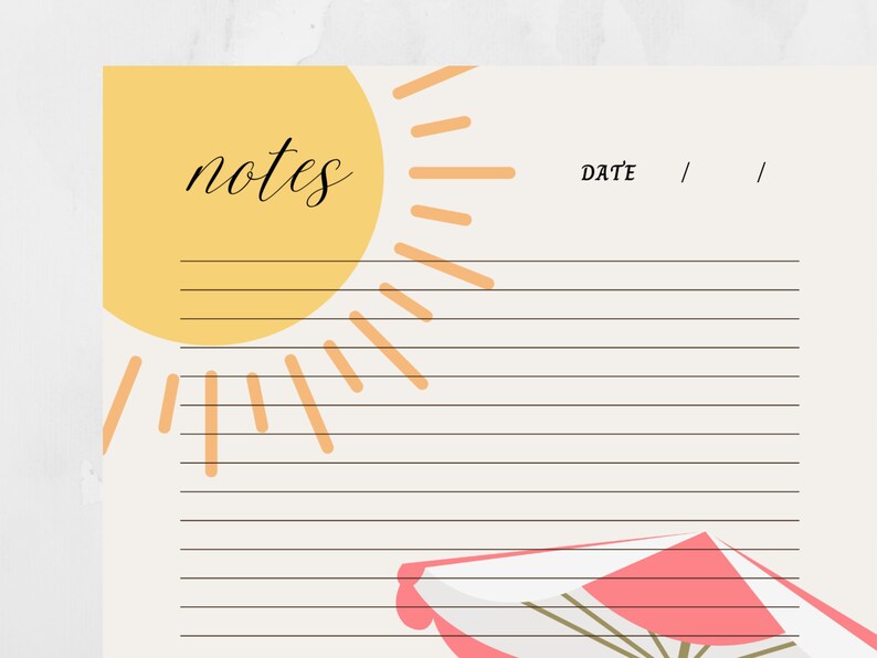 Printable Summer Letter Writing Paper Digital Download - Etsy