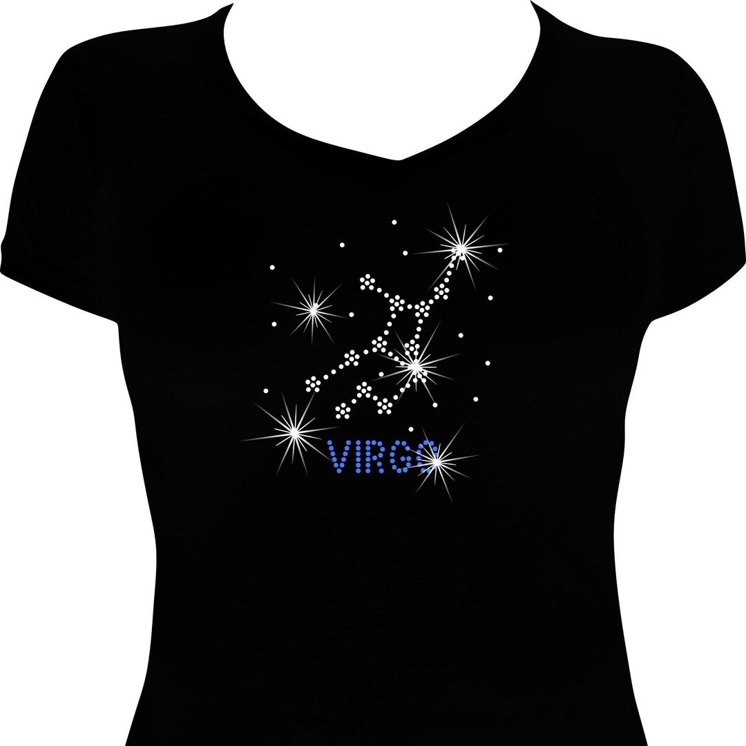 Zodiac Virgo Constellations Birthday Rhinestone Mega Bling Shirt - Etsy