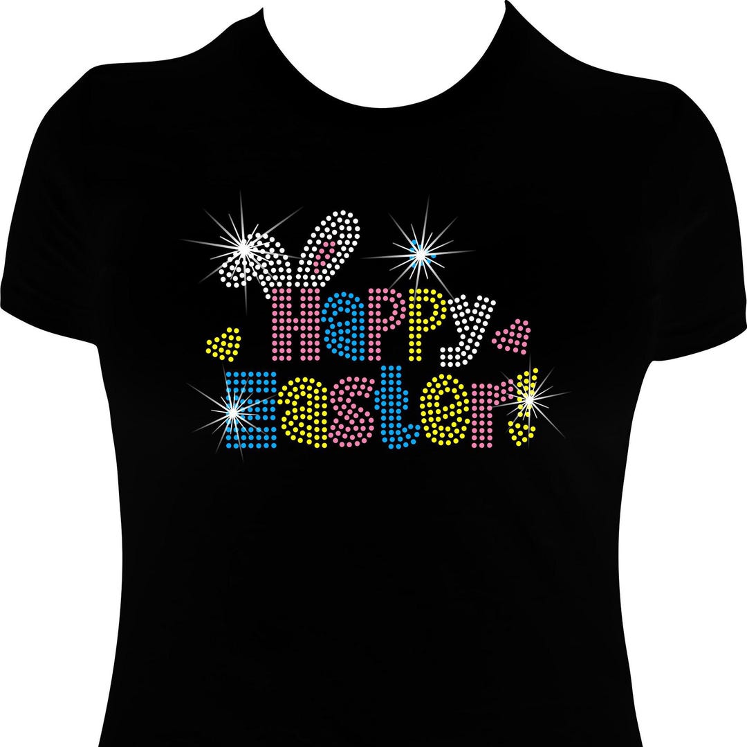 Easter Happy Easter Rhinestone Mega Bling Shirt - Etsy
