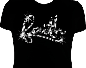 Faith Over Fear Gold Bling Rhinestone Embellished T-shirt - Etsy