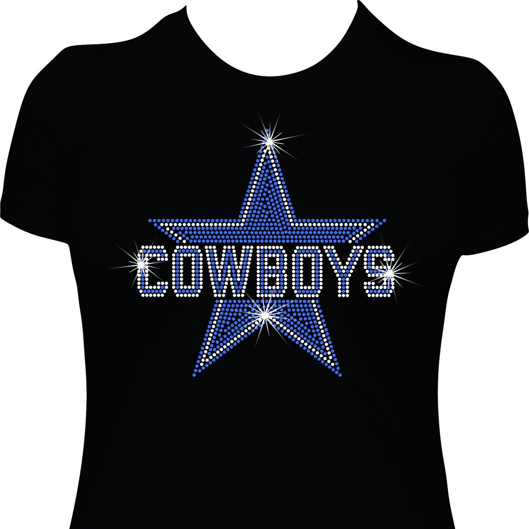 Cowboys Star Rhinestone Mega Bling Shirt - Etsy