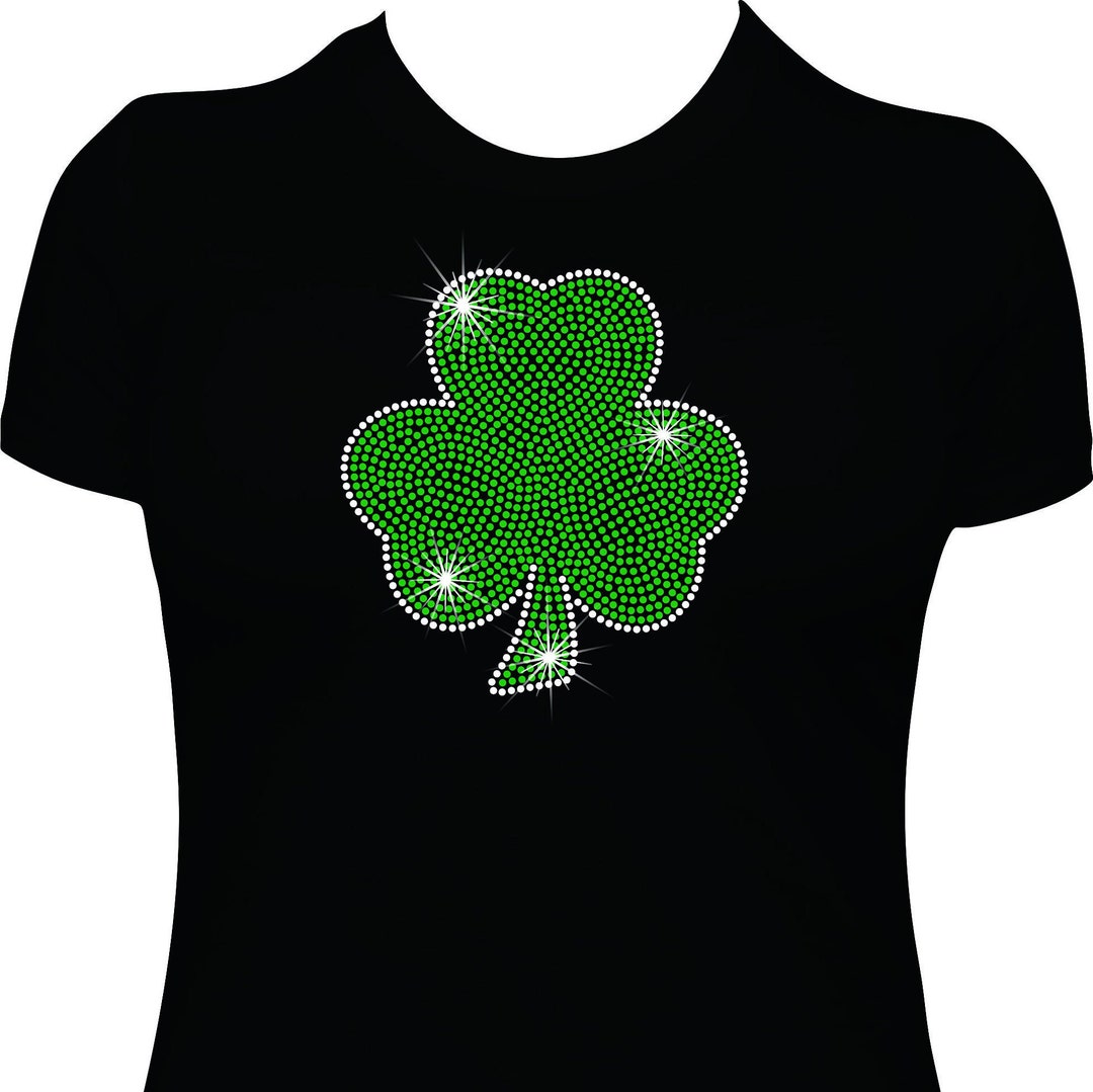 St. Patricks Day Shamrock Rhinestone Mega Bling Shirt - Etsy
