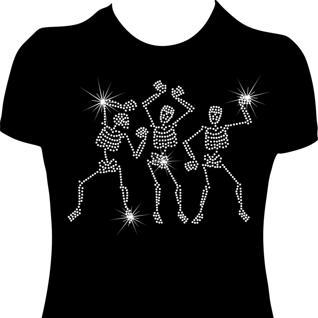 Dancing Skeletons Rhinestone Mega Bling Shirt - Etsy