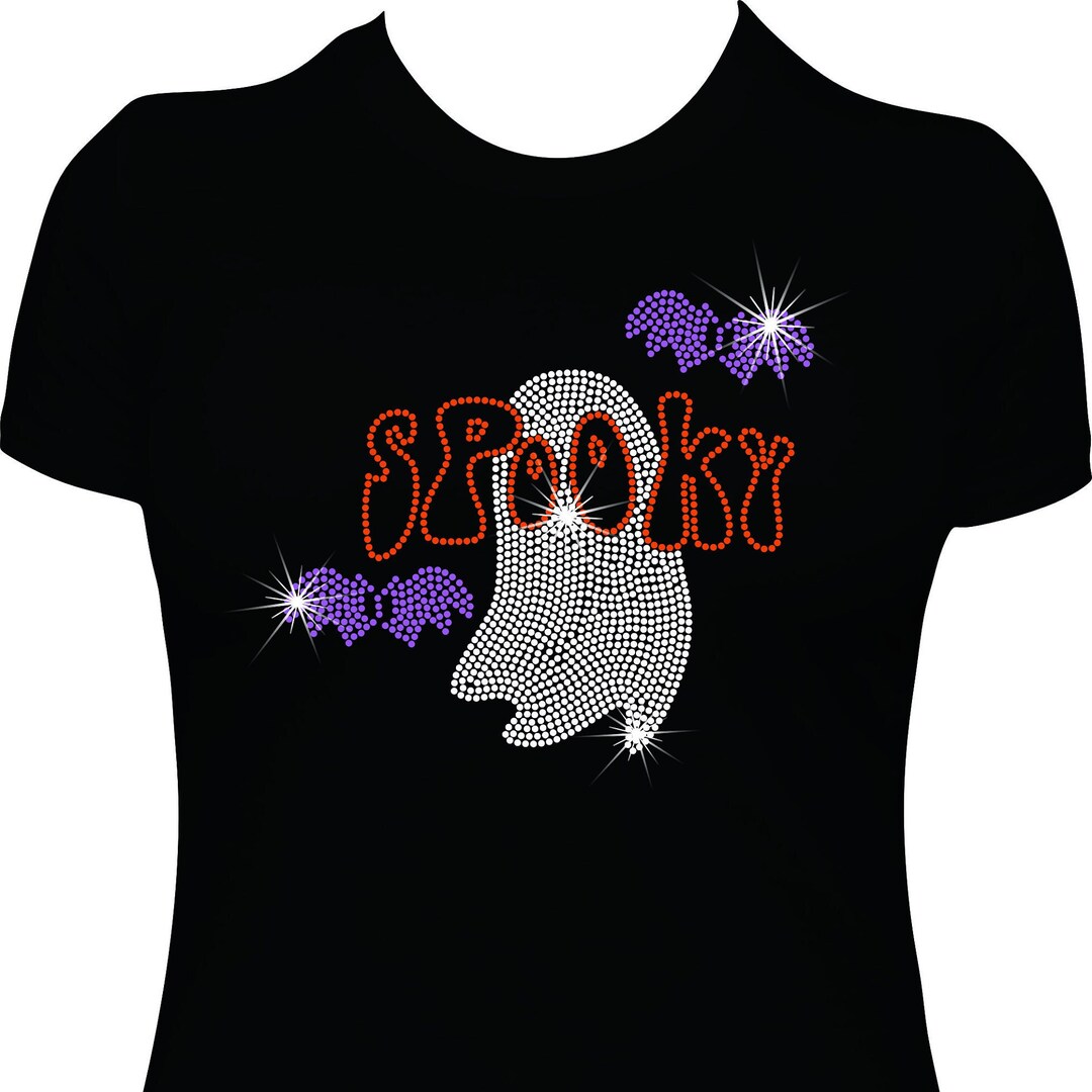 Spookey Ghost Rhinestone Mega Bling Shirt - Etsy