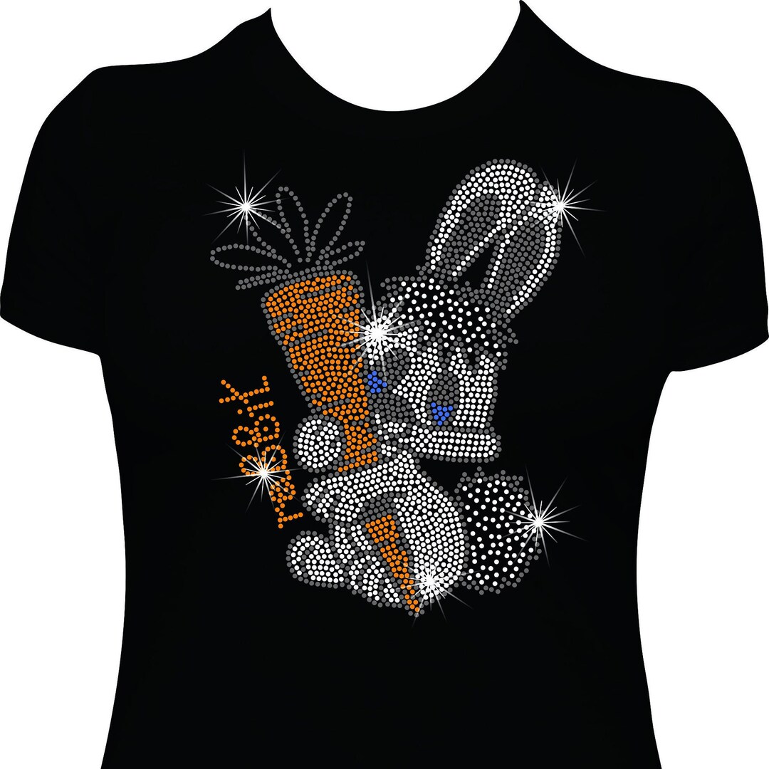 Easter Bunny Rhinestone Mega Bling Shirt - Etsy