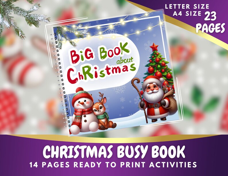 Printable Homeschool Christmas Busy Book for Kids,printable Activity ...
