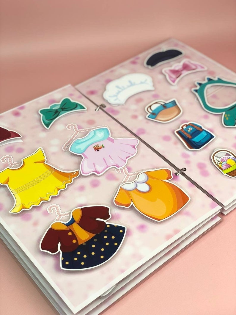 Paper Bunny Busy Book, Velcro Book, Girls Birthday Party, Doll Clothes ...