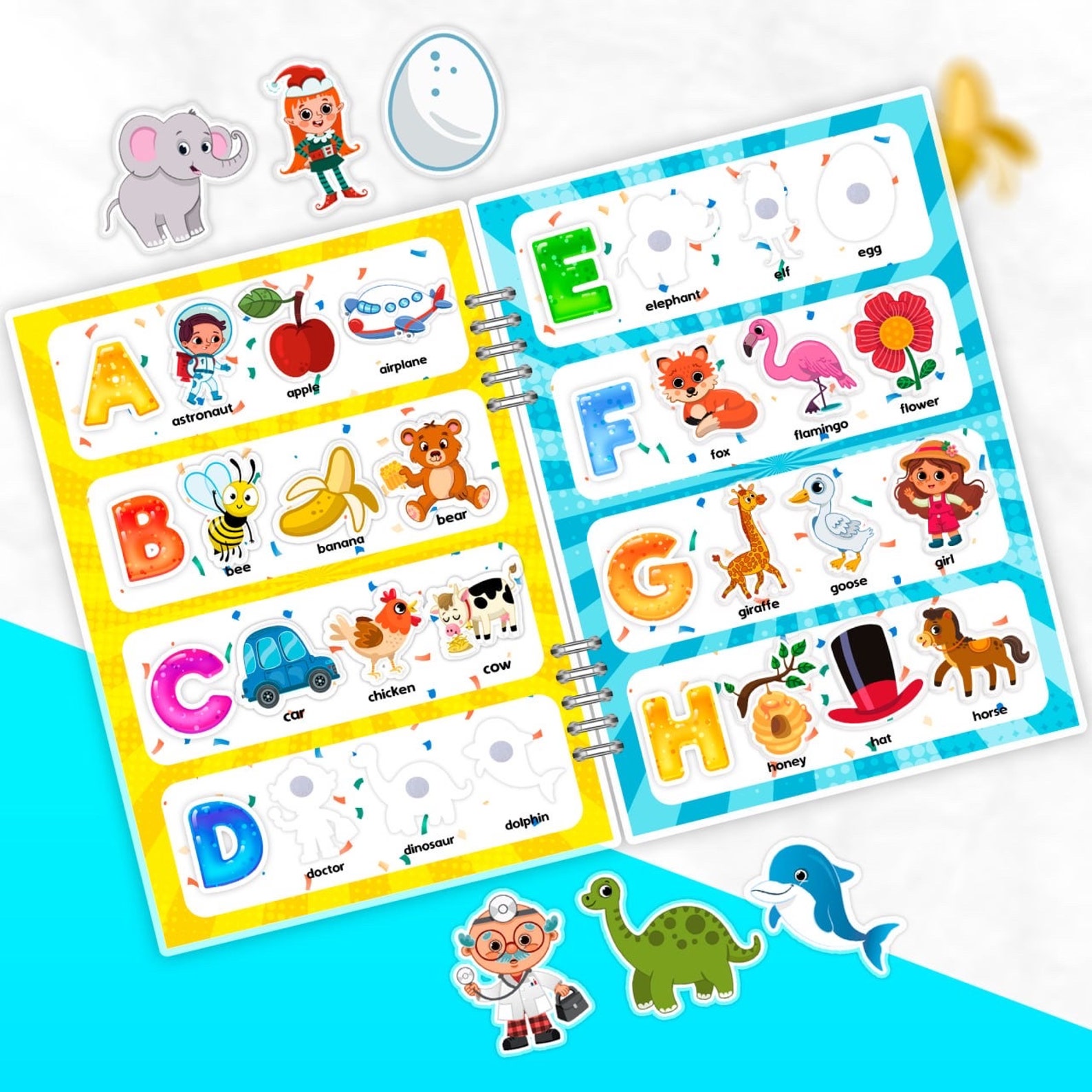 English Alphabet Book, Velcro Book, Busy Book, Alphabet Book, Toddler ...