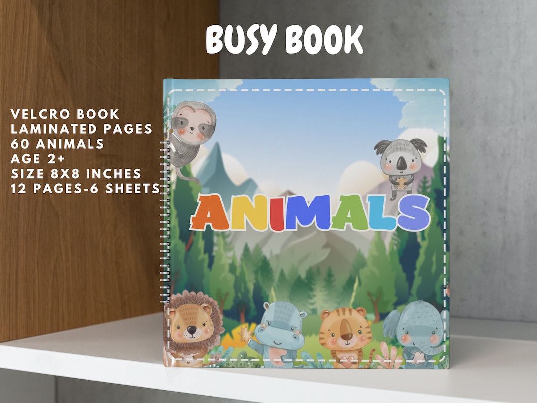 Busy Book, Animals Busy Book, Toddler Book, Velcro Book, First Learning ...