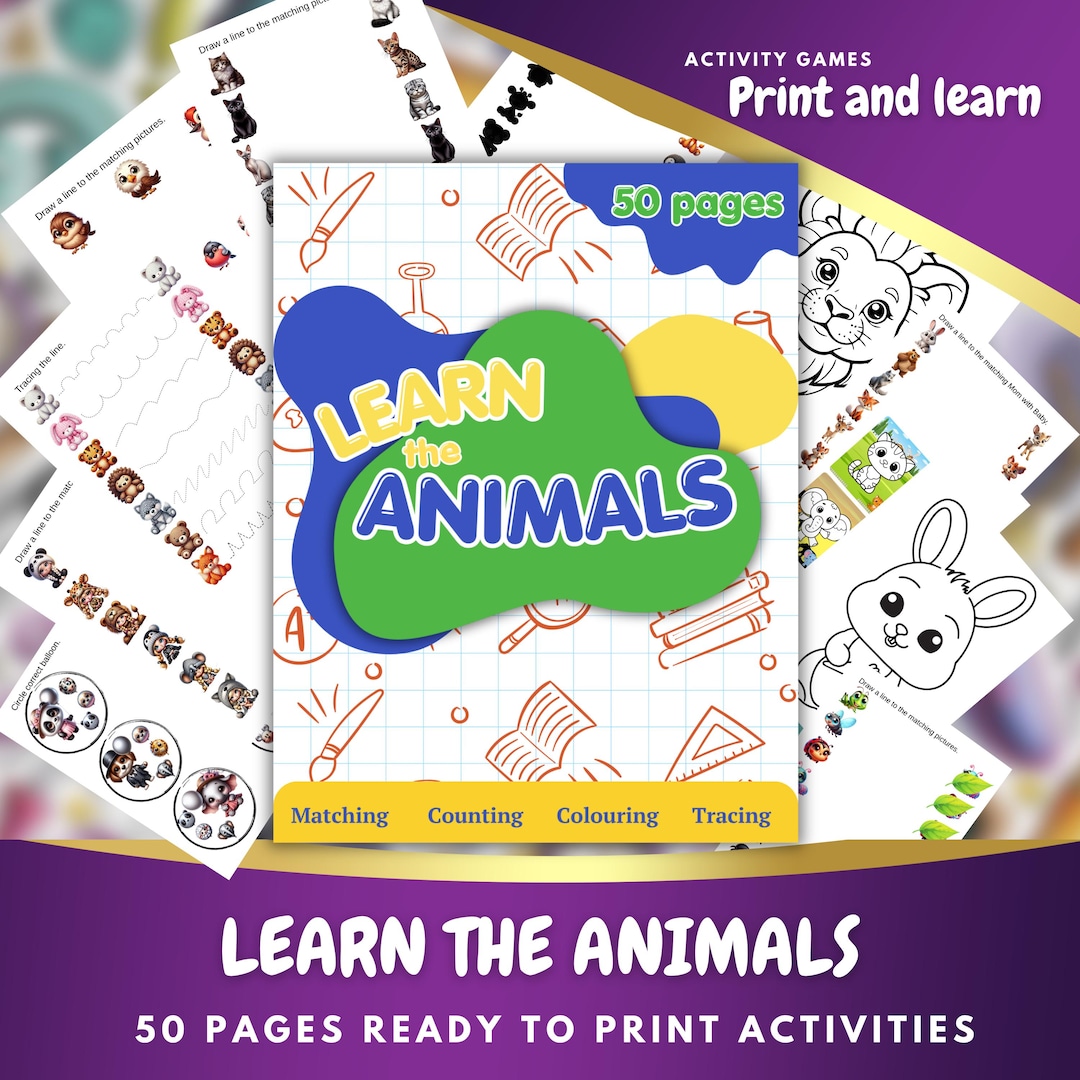Animals Busy Book: Homeschool Toddler Activities (digital Download, PDF ...