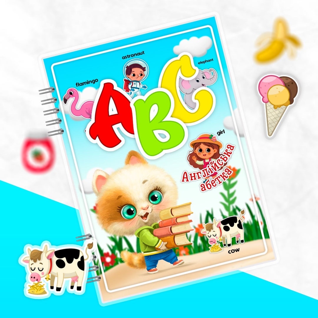 English Alphabet Book, Velcro Book, Busy Book, Alphabet Book, Toddler ...