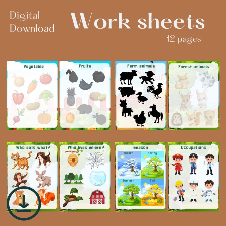 Busy Book Printable Busy Book for 2 Year Old Worksheet for - Etsy