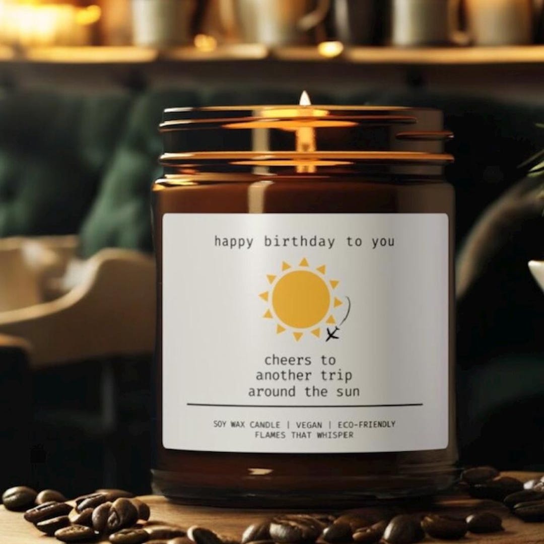 Cheers to Another Year Around the Sun Birthday Candle | Birthday Candle ...