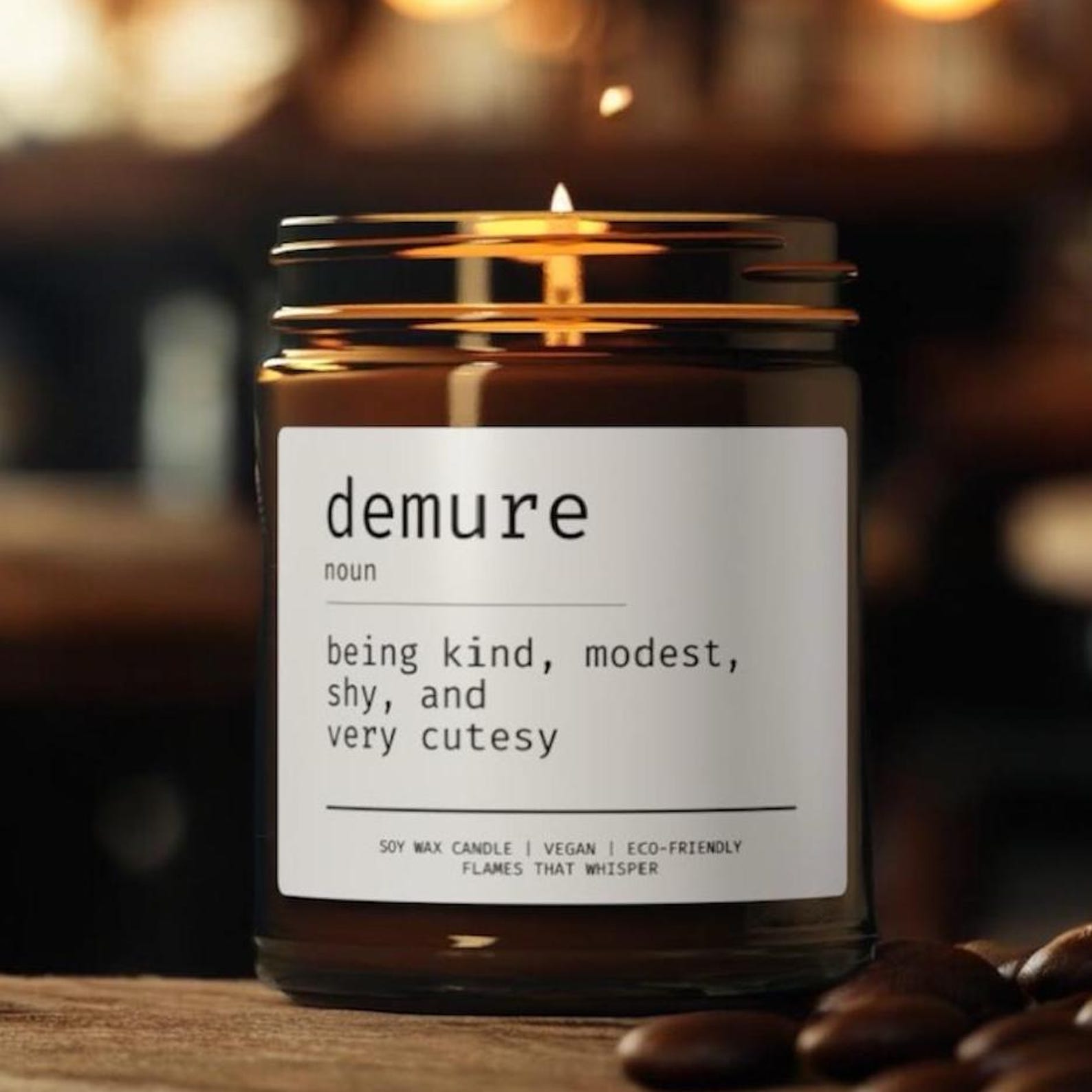 Demure Vegan Soy Wax Candle - Minimalist Cozy Gift - Etsy