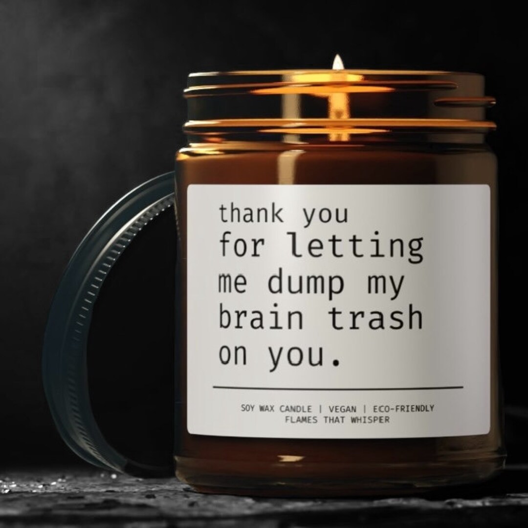 Brain Trash Minimalist Candle | Funny Therapist Gift | Christmas ...