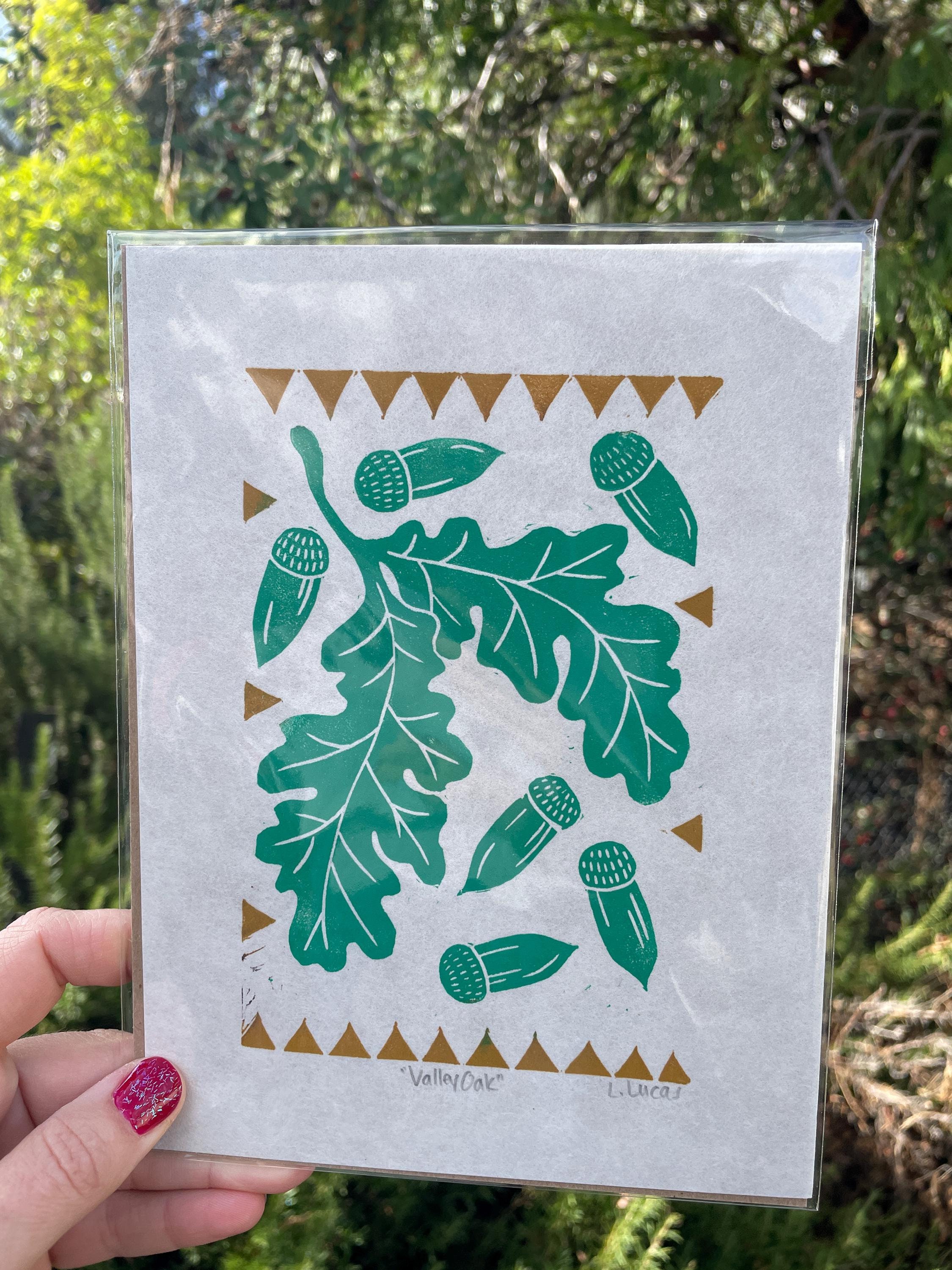 Valley Oak Linocut Print - Etsy