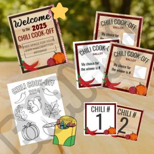 Printable Chili Cook-off Kit, Ballot, Poster, and Coloring Sheet ...