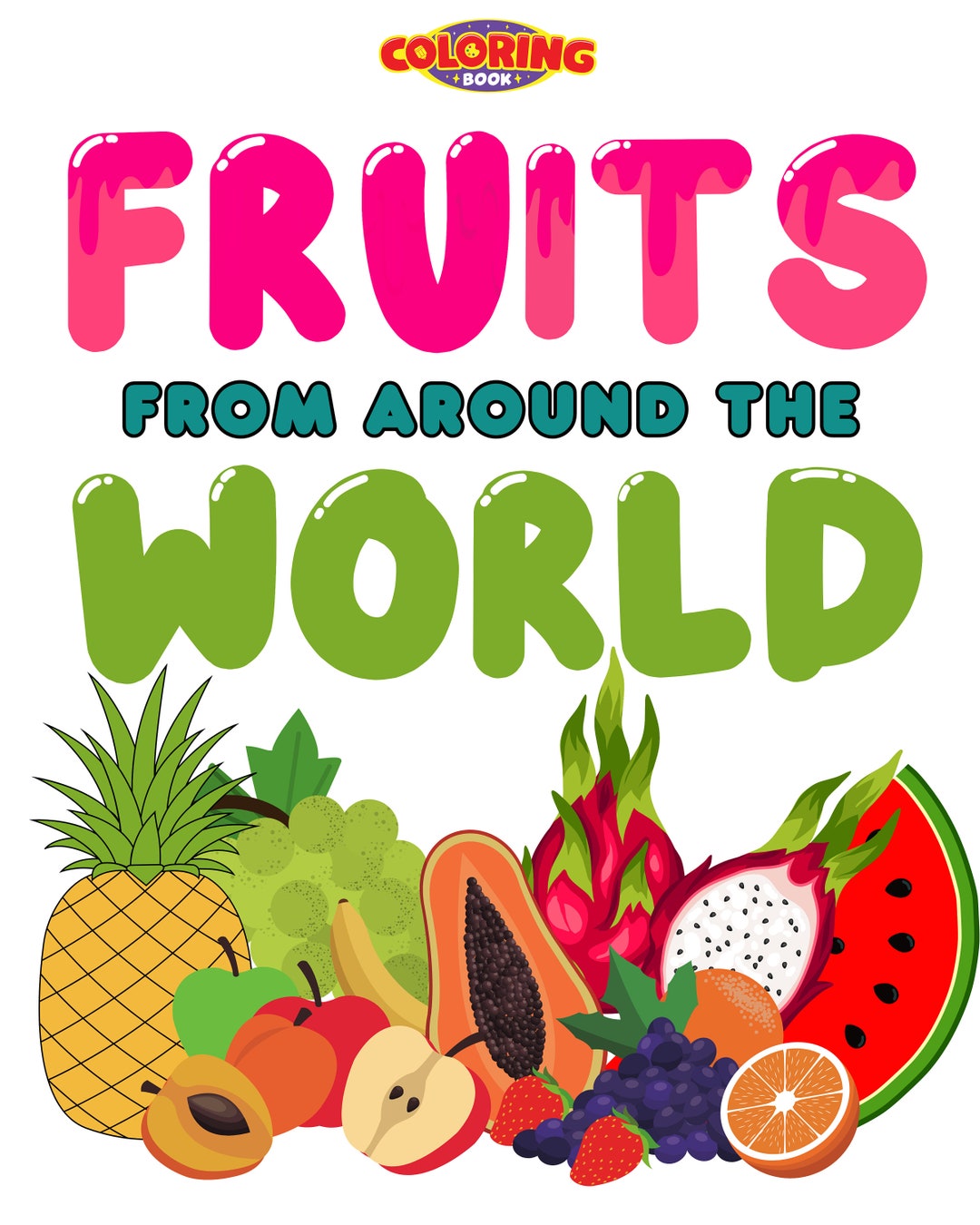 Coloring Book Fruits of the World Coloring Book for Kids - Etsy