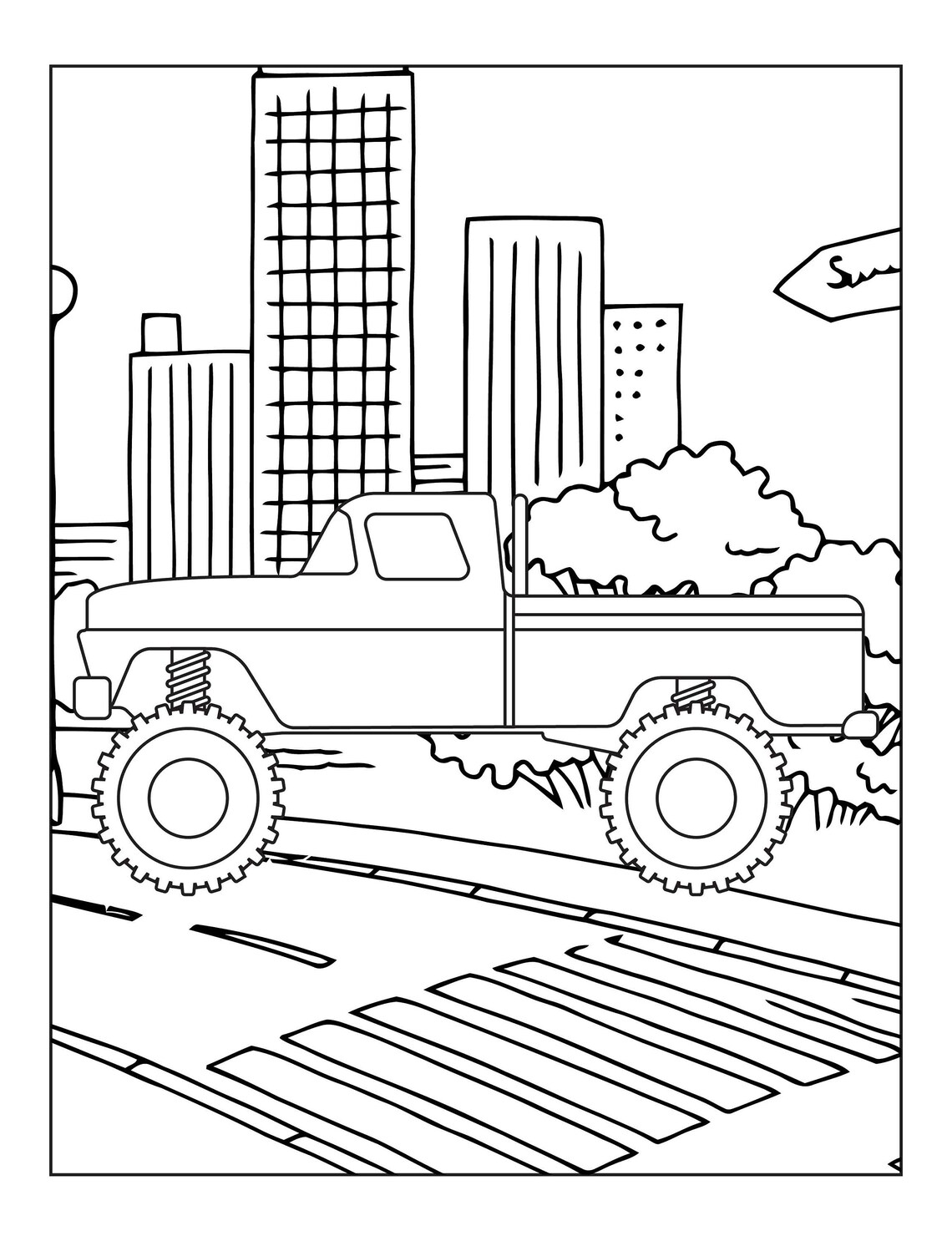 64 Pages Vehicles Coloring Book, Books for Kids, PDF Printable, Instant ...