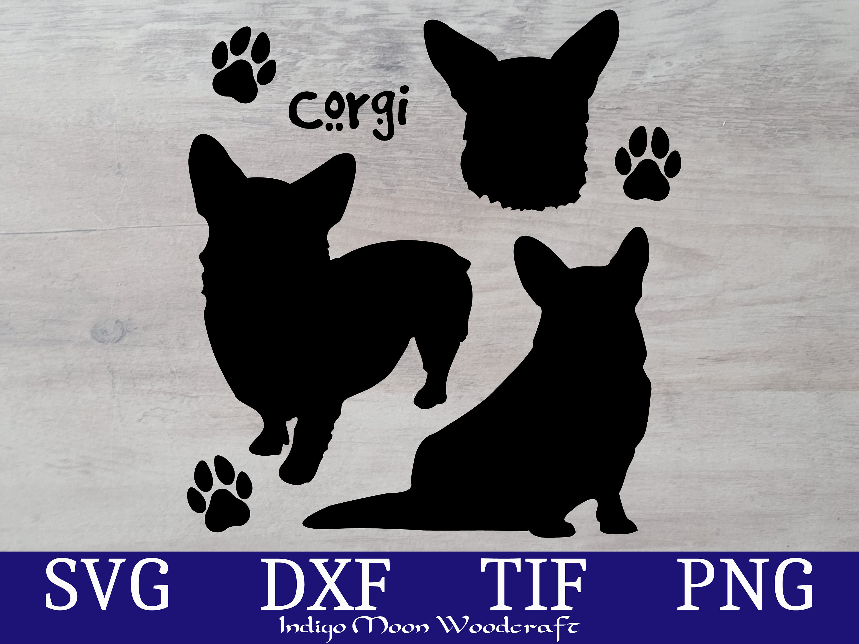 Corgi Silhouette SVG - Welsh Corgi Cut File - Svg Png Dxf Tif - Cricut ...