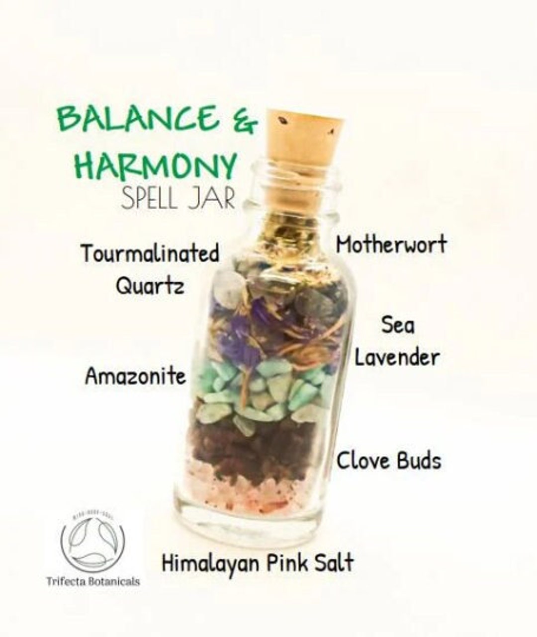 BALANCE & HARMONY Spell Jar of Crystals + Herbs + Salts // Full Moon ...