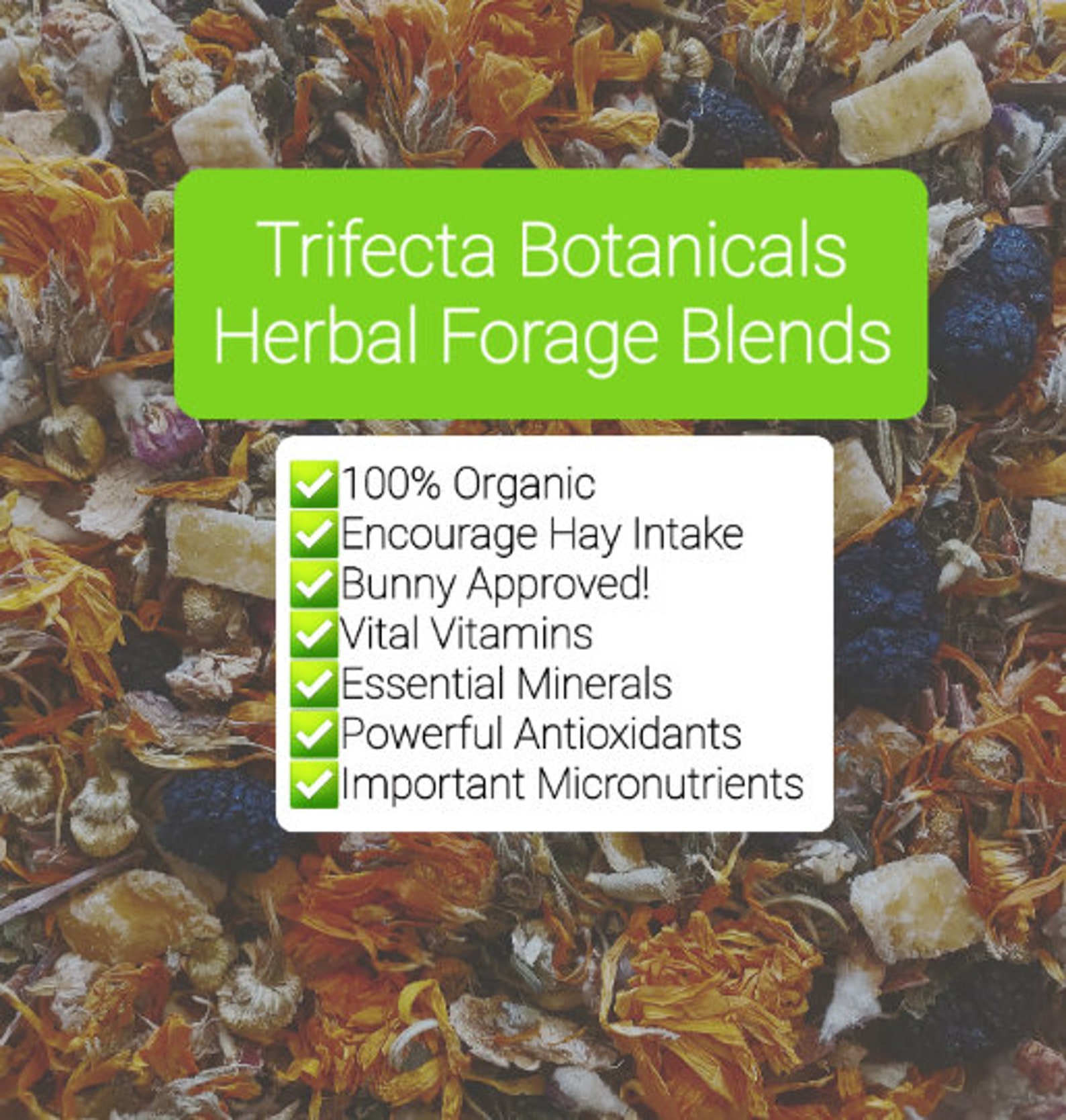 CALM CRITTER Herbal Forage Mix Calming Hay Topper Natural Organic Herb ...