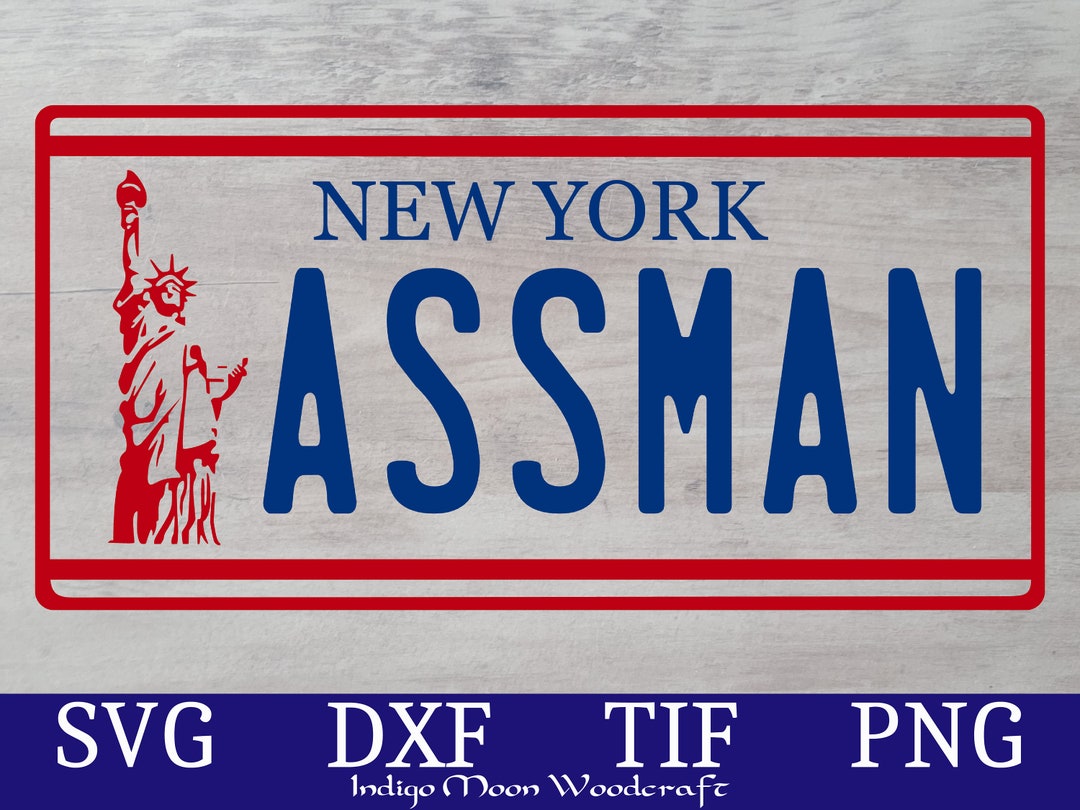 ASSMAN License Plate - Seinfeld Svg - Kramer's License Plate Cut File ...