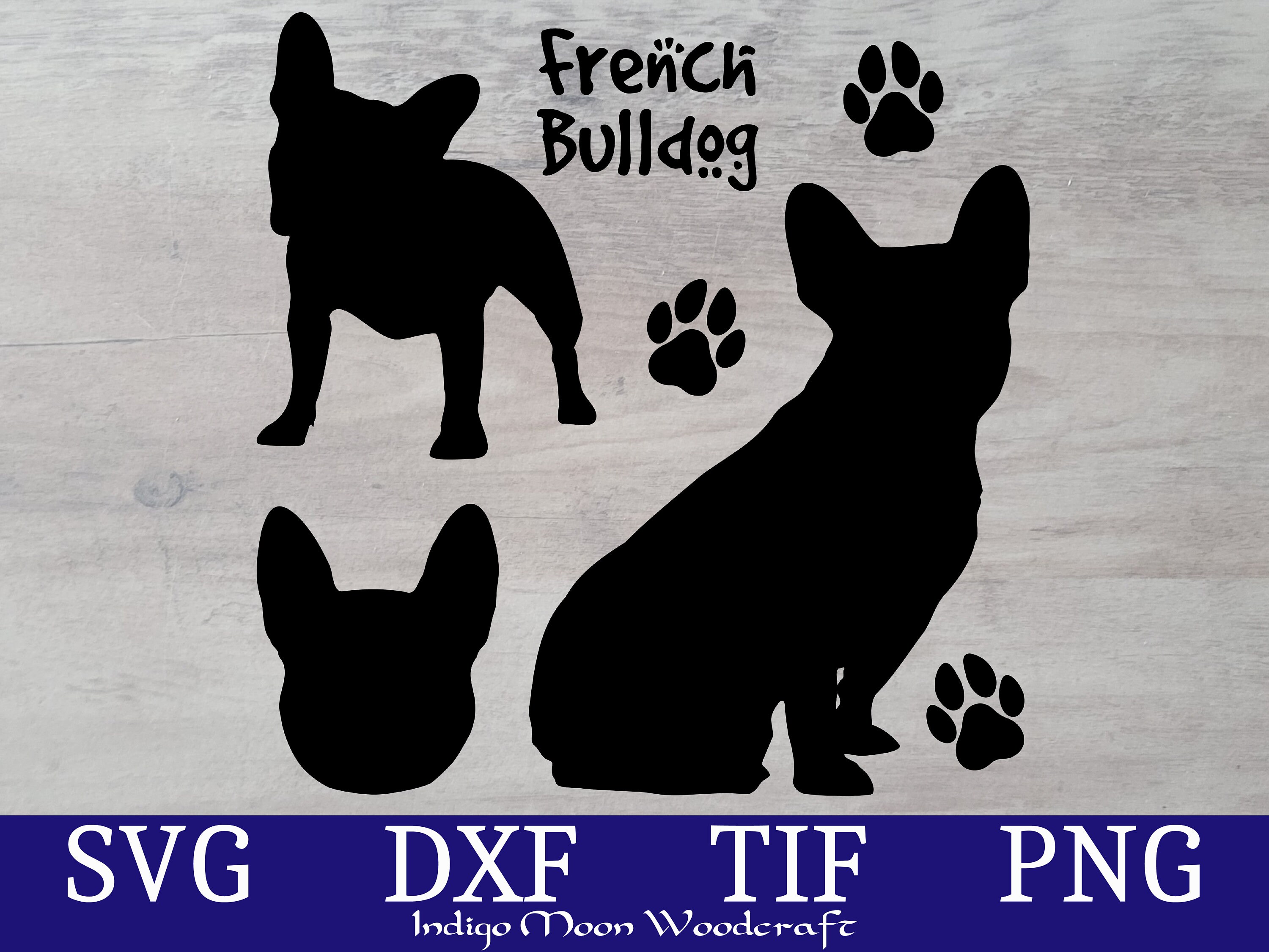 French Bulldog Silhouette SVG - Frenchie Cut File - Svg Png Dxf Tif ...