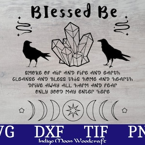 Wiccan Blessing Svg Dxf Png Tif - Blessed Be - Witchy Design ...