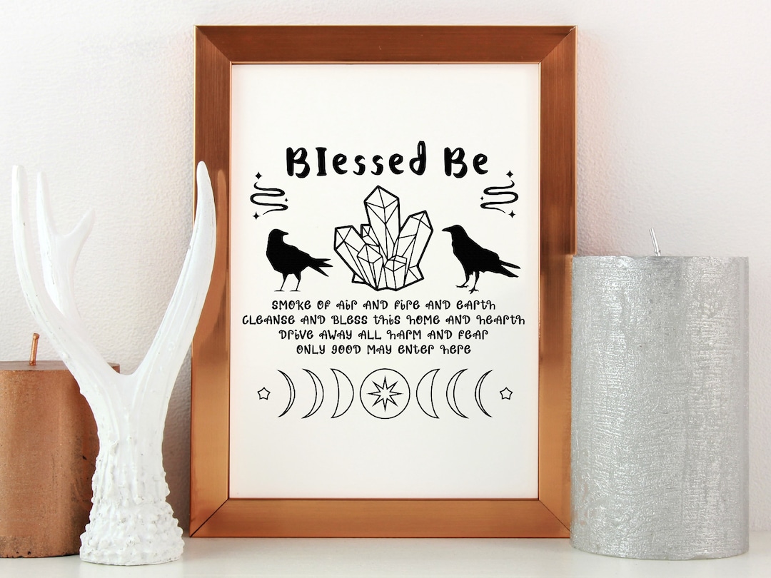 Wiccan Blessing Svg Dxf Png Tif - Blessed Be - Witchy Design ...