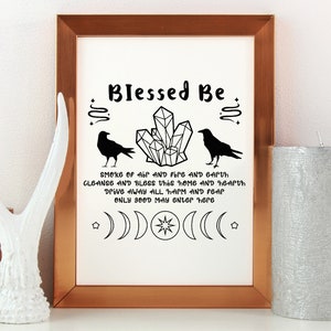 Wiccan Blessing Svg Dxf Png Tif - Blessed Be - Witchy Design ...