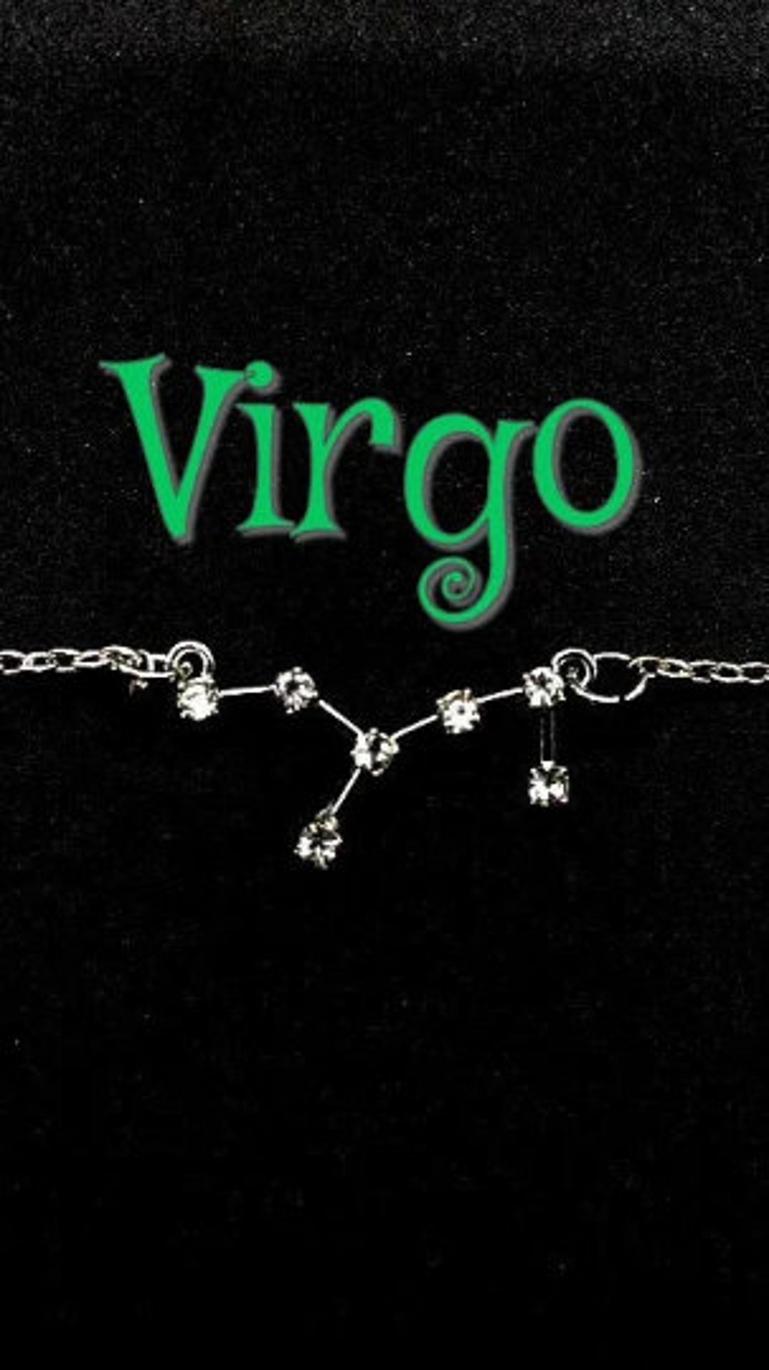 VIRGO Zodiac Necklace With Cubic Zirconia Crystals - Astrology ...