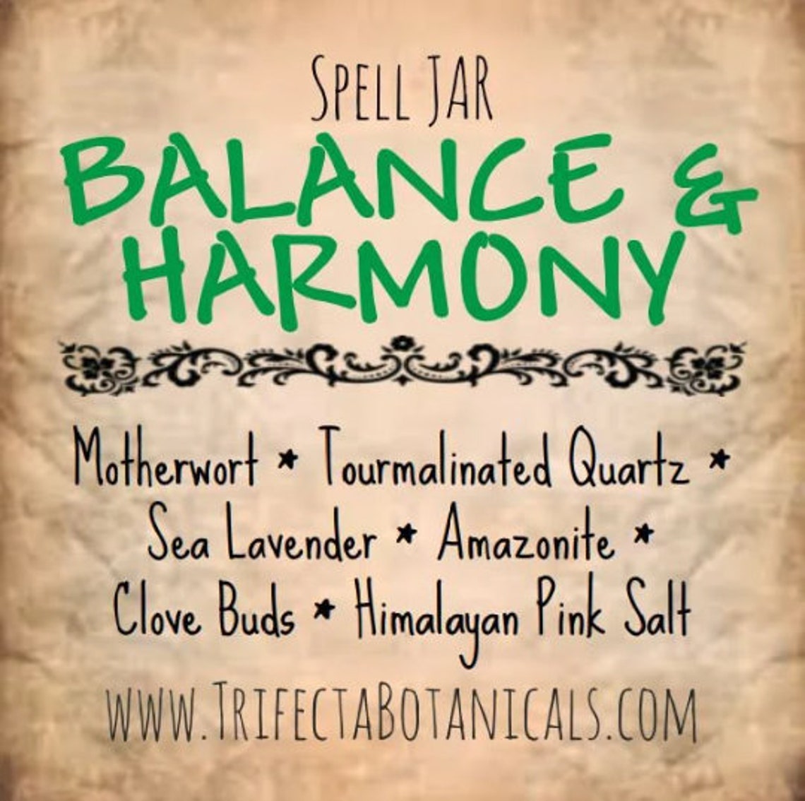 BALANCE & HARMONY Spell Jar of Crystals Herbs Salts // Full Moon New Moon Intention Bottle Wicca ...