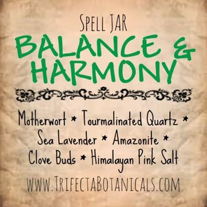 BALANCE & HARMONY Spell Jar of Crystals + Herbs + Salts // Full Moon ...