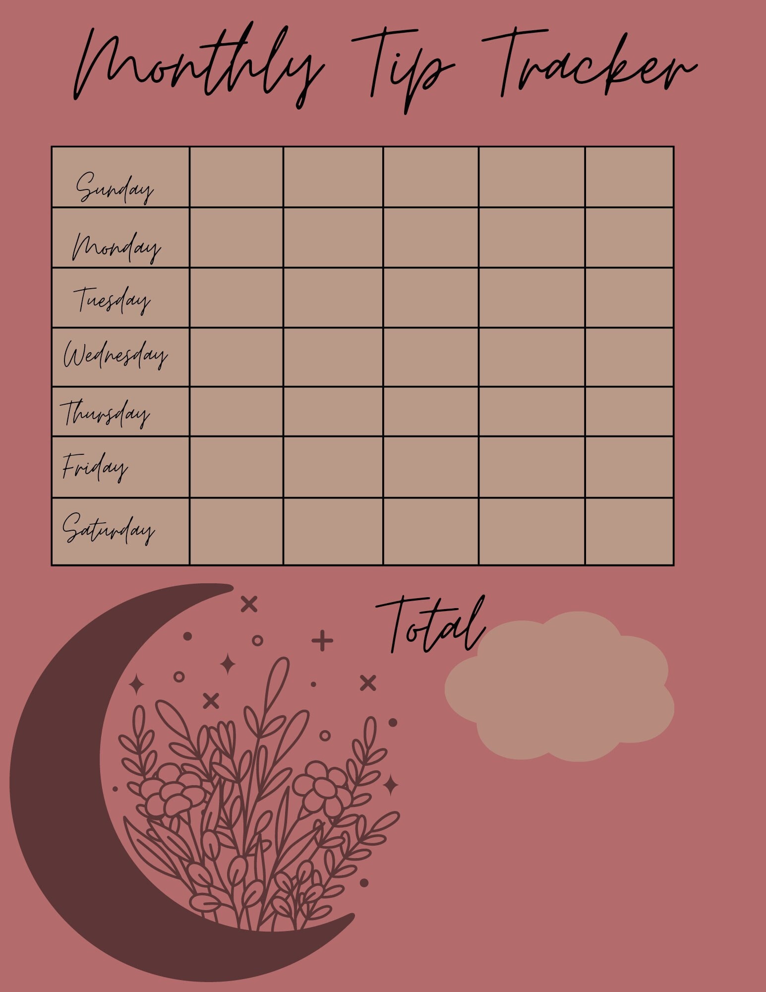 Server Tip Tracker - Etsy