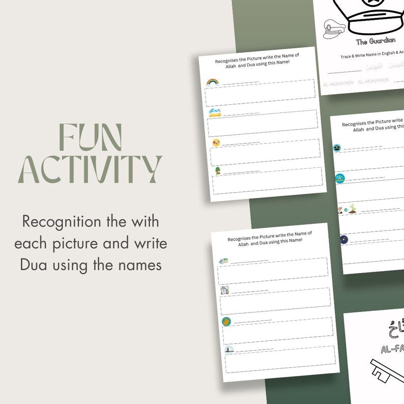 99 Names of Allah for Kids with Coloring & Fun Activity PART 1 34 Names ...