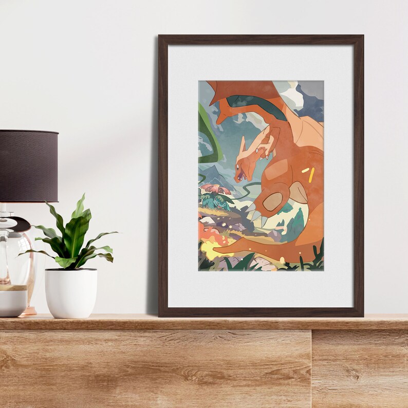 Epic Charizard Vs Venusaur Pokémon Poster - A Must-have for Fans & Room ...